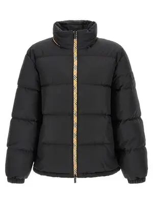 Burberry Snowdon Down Jacket With Check Detail