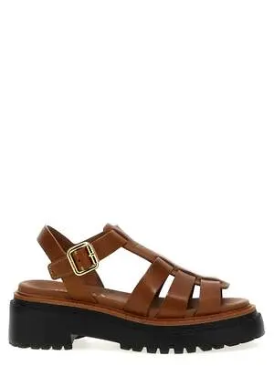 Prada Monolith' Sandals - Brown
