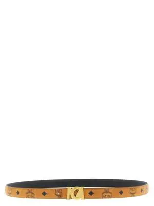 Mcm Logo Buckle Belt - Brown