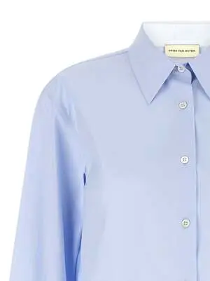 Dries Van Noten Chloris" Embroidered Cuff Shirt - Blue