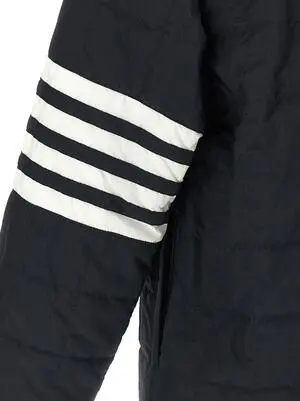 Thom Browne 4bar Ripstop Shiny Quilted Hooded Jacket - Blue