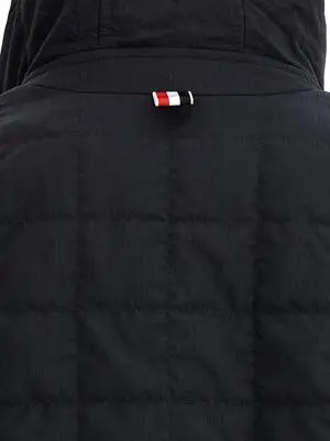 Thom Browne 4bar Ripstop Shiny Quilted Hooded Jacket - Blue