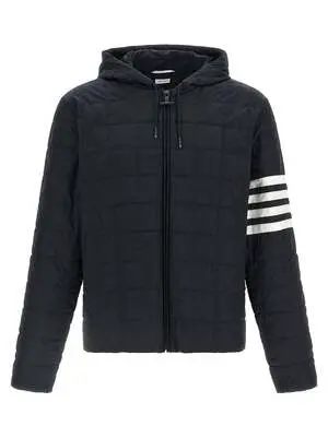 Thom Browne 4bar Ripstop Shiny Quilted Hooded Jacket - Blue