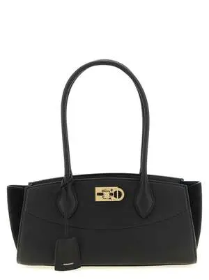 FERRAGAMO Studio Soft East West Shoulder Bag - Black