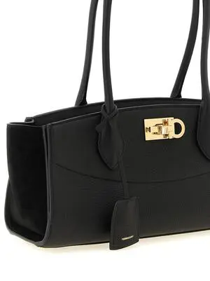 FERRAGAMO Studio Soft East West Shoulder Bag - Black