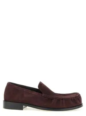 DRIES VAN NOTEN DRIES VAN NOTEN Burgundy Suede Loafers With Pleated Toe