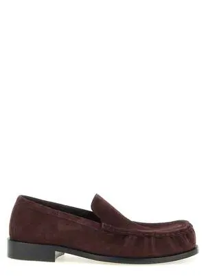 DRIES VAN NOTEN DRIES VAN NOTEN Burgundy Suede Loafers With Pleated Toe