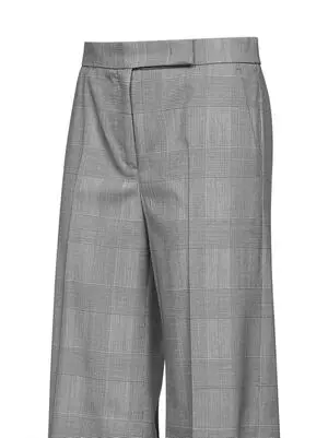 Max Mara Grey Glen Plaid Wool Wide-leg Trousers - Multicolor