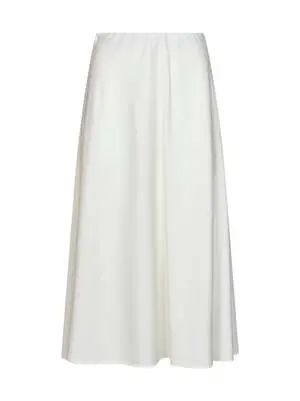 Brunello Cucinelli White Twill Flute Skirt