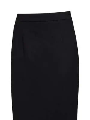Dolce & Gabbana Black Stretch Wool Midi Pencil Skirt