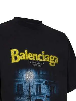 Balenciaga Washed Black The Address Medium Fit T-shirt