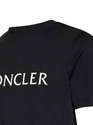 Moncler Black Cotton Jersey T-shirt With Logo