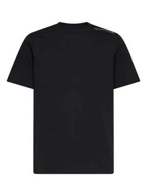 Moncler Black Cotton Jersey Crewneck T-shirt With Logo - Multicolor