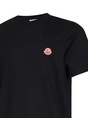Moncler Black Cotton Jersey T-shirt With Logo - Multicolor
