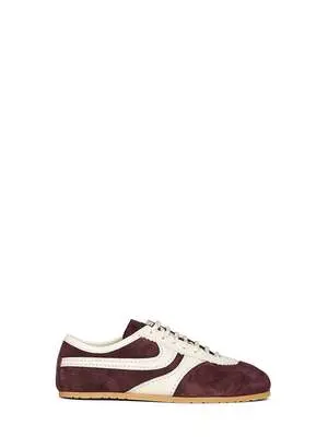 Dries Van Noten Dark Purple Suede Sneakers With Leather Details - Multicolor
