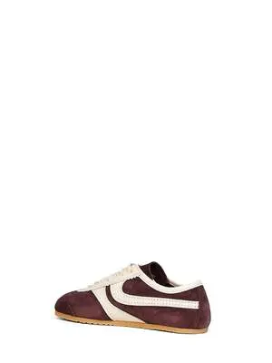 Dries Van Noten Dark Purple Suede Sneakers With Leather Details - Multicolor
