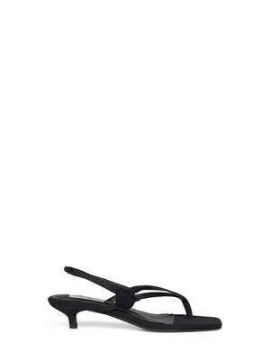TOTEME Black Satin Flip Flops Slingback Sandals - Multicolor