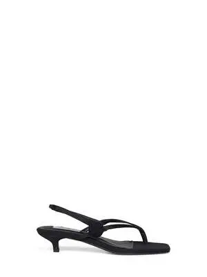 TOTÊME TOTEME Black Satin Flip Flop Slingback Sandals