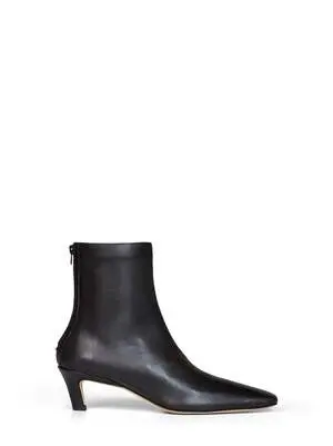 TOTEME Black Soft Nappa Leather Mid-heel Ankle Boots - Multicolor