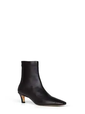TOTEME Black Soft Nappa Leather Mid-heel Ankle Boots