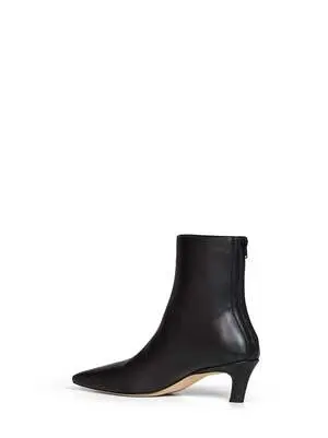 TOTEME Black Soft Nappa Leather Mid-heel Ankle Boots