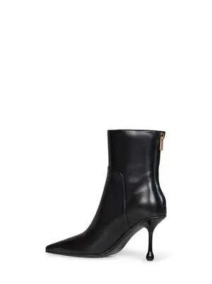 JIMMY CHOO Black Nappa Leather Pointed Toe Ankle Boots - Multicolor