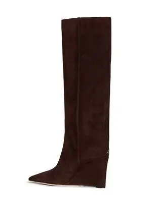 JIMMY CHOO Chocolate Suede Blake 85 Knee-high Boots