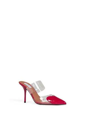 Alaïa Raspberry Pvc And Patent Leather Le Cœur Mules
