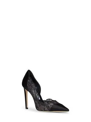 JIMMY CHOO Brigitte 100 Black Lace And Satin Pumps - Multicolor