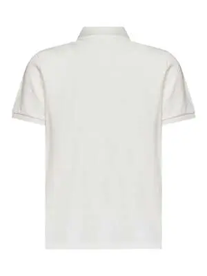 Moncler Natural Cotton Piqué Polo Shirt With Logo - Multicolor
