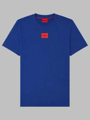 Hugo Cotton Logo Patch Crewneck T-shirt