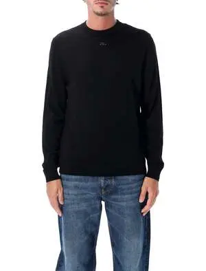 DIESEL® Logo Detail Wool Sweater - Nero