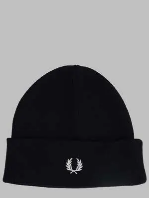 Fred Perry Ribbed Knit Cuffed Beanie - Blue