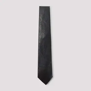 Our Legacy Textured Faux Leather Tie - Black