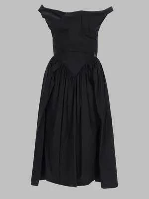 VIVIENNE WESTWOOD Off-shoulder Midi Dress - Black