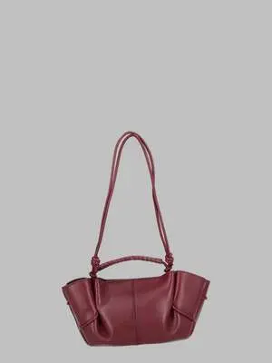 Hereu Burgundy-red Leather Mini Handbag With Top Handle - Bordeaux