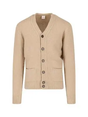 Aspesi Button-front V-neck Cardigan Sweater - Beige
