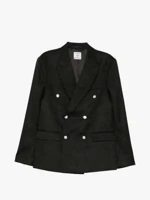 Casablanca Double-breasted Monogram Suit Jacket - Darknavy