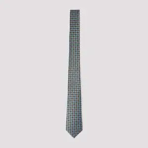 Kiton Silk Patterned Neck Tie - Blue