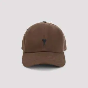 AMI Paris Cotton Adc Cap - Brown