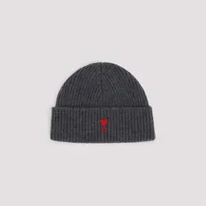 AMI Paris Wool Beanie Hat For - Grey