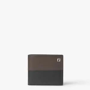 Fendi S Bi-fold Wallet In Textured Leather - Neroebano