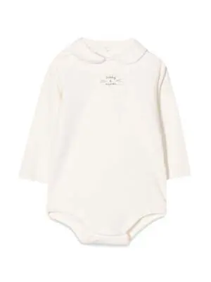 TEDDY & MINOU Long Sleeve Bodysuit With Logo Detail - White