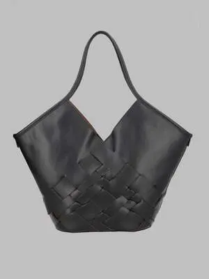 Hereu Structured Leather Handbag - Black
