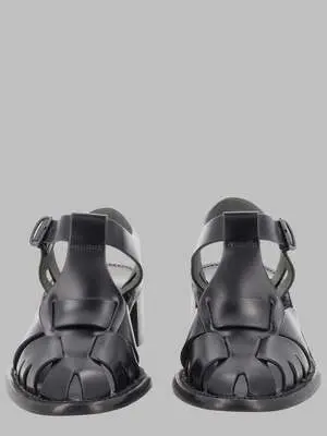 Hereu Sleek Leather Flats - Black