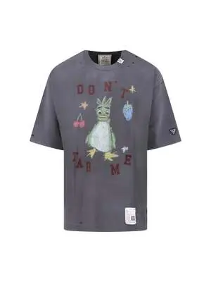 Mihara Yasuhiro Distressed Graphic Oversized T-shirt - Black