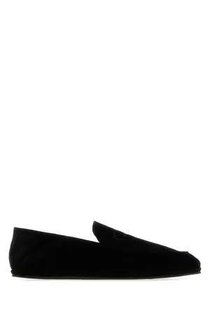 John Lobb Kingston Ii Suede Leather Loafers With Rubber Sole - Black