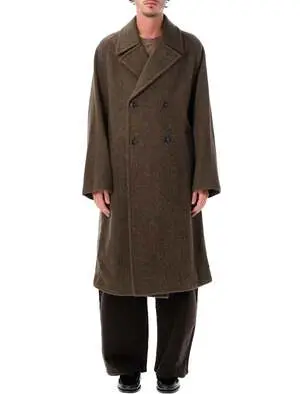 LEMAIRE Double-breasted Wool-blend Overcoat - Verde