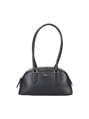 A.p.c. Structured Cow Leather Shoulder Bag - Black