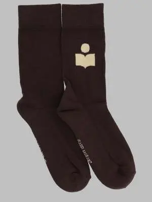 MARANT Cotton-blend Socks With Stretch Fit - Brown